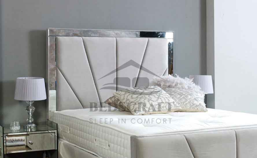 Sunrise Mirrored Bed | Modern Mirror Beds in Velvet